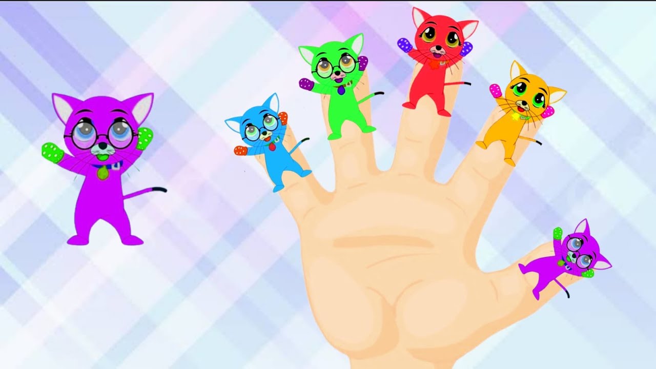 Finger Family Song With Color Cats Nursery Rhymes For Kids Youtube