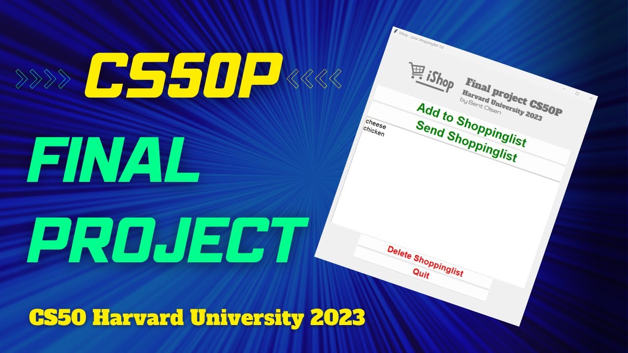 Final Project To Cs50p Harvard University Ishop In Python Youtube