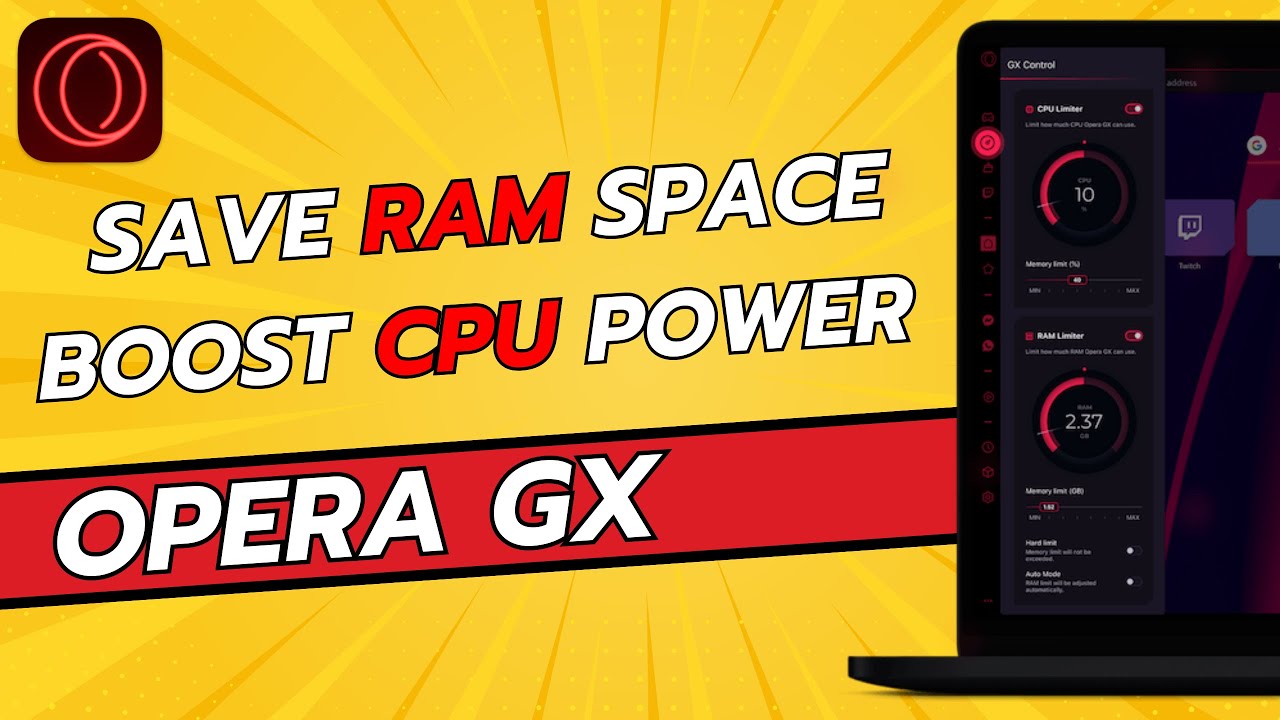 Optimize Opera Gx Browser Save Ram Boost Cpu Gx Control Youtube
