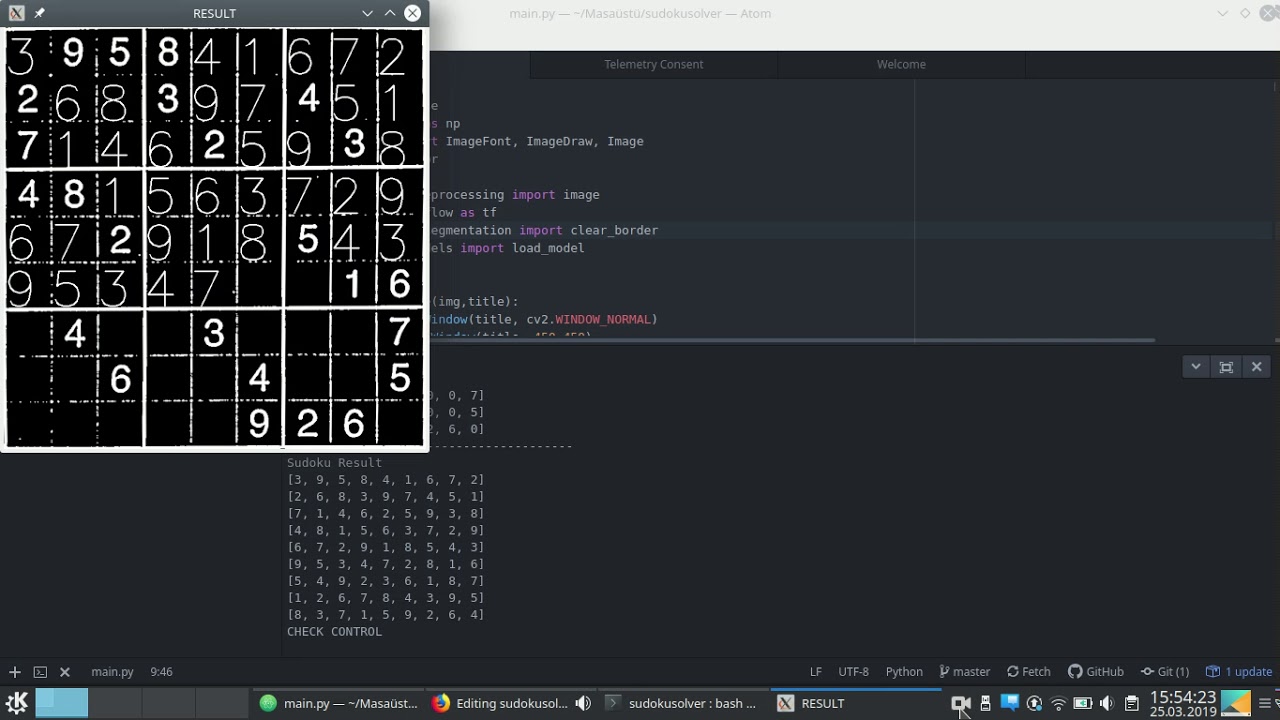 Sudoku Solution Using Python And Opencv Youtube