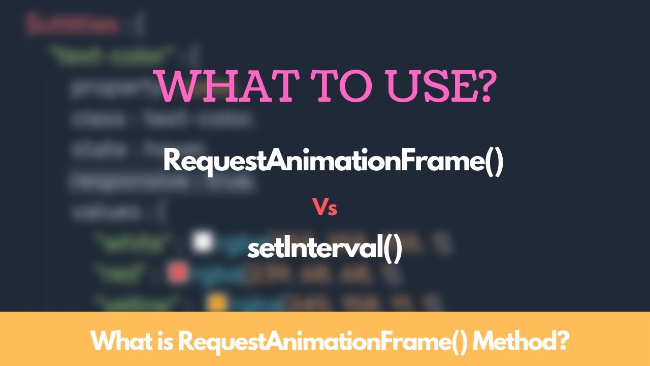 Working With Requestanimationframe Method For Animations Youtube
