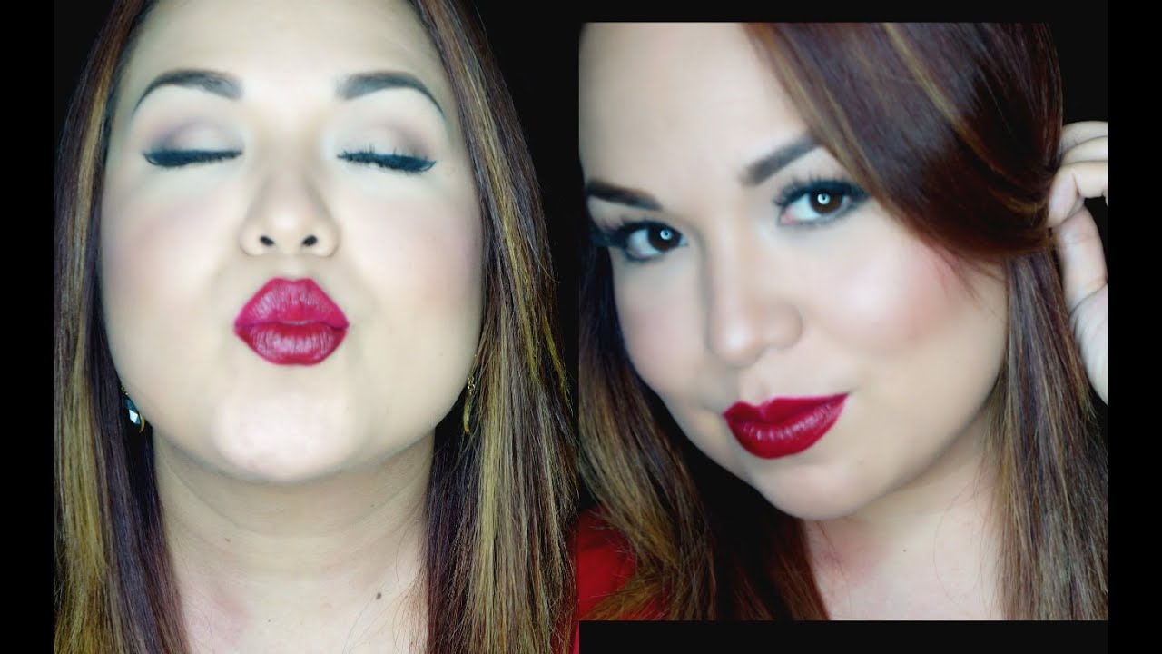 Maquillaje Para Fiestas Xmas Delineado Y Labios Rojos Youtube