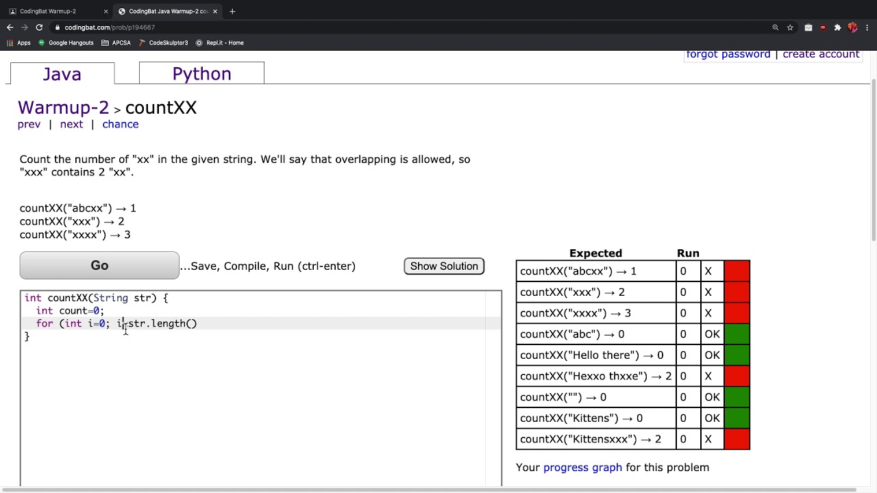 Codingbat Warmup 2 Countxx Youtube