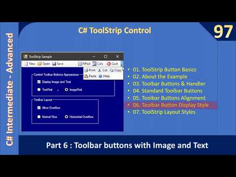 C Toolstrip Control Part 6 Button With Image And Text C