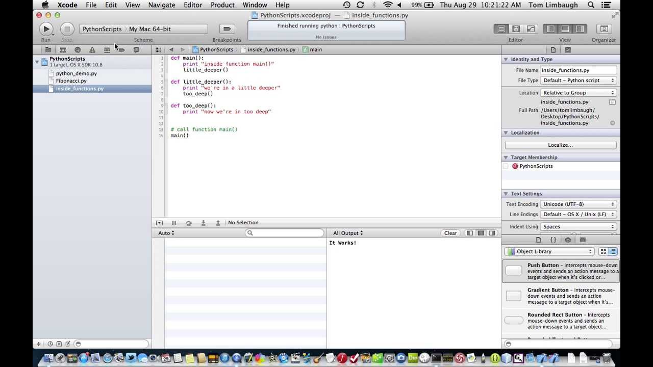 Python From Xcode Youtube