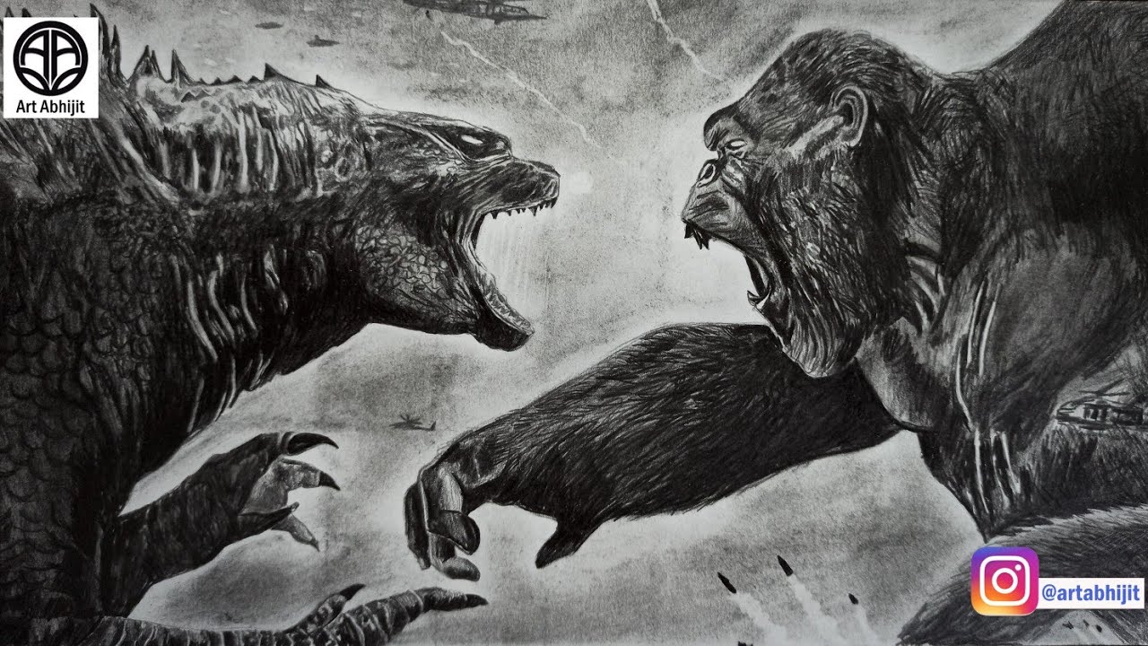 Drawing Of King Kong And Godzilla At Michael Peraza Blog