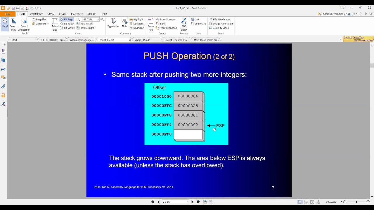 Assembly Language Lecture 25 Runtime Stack Stack Operations