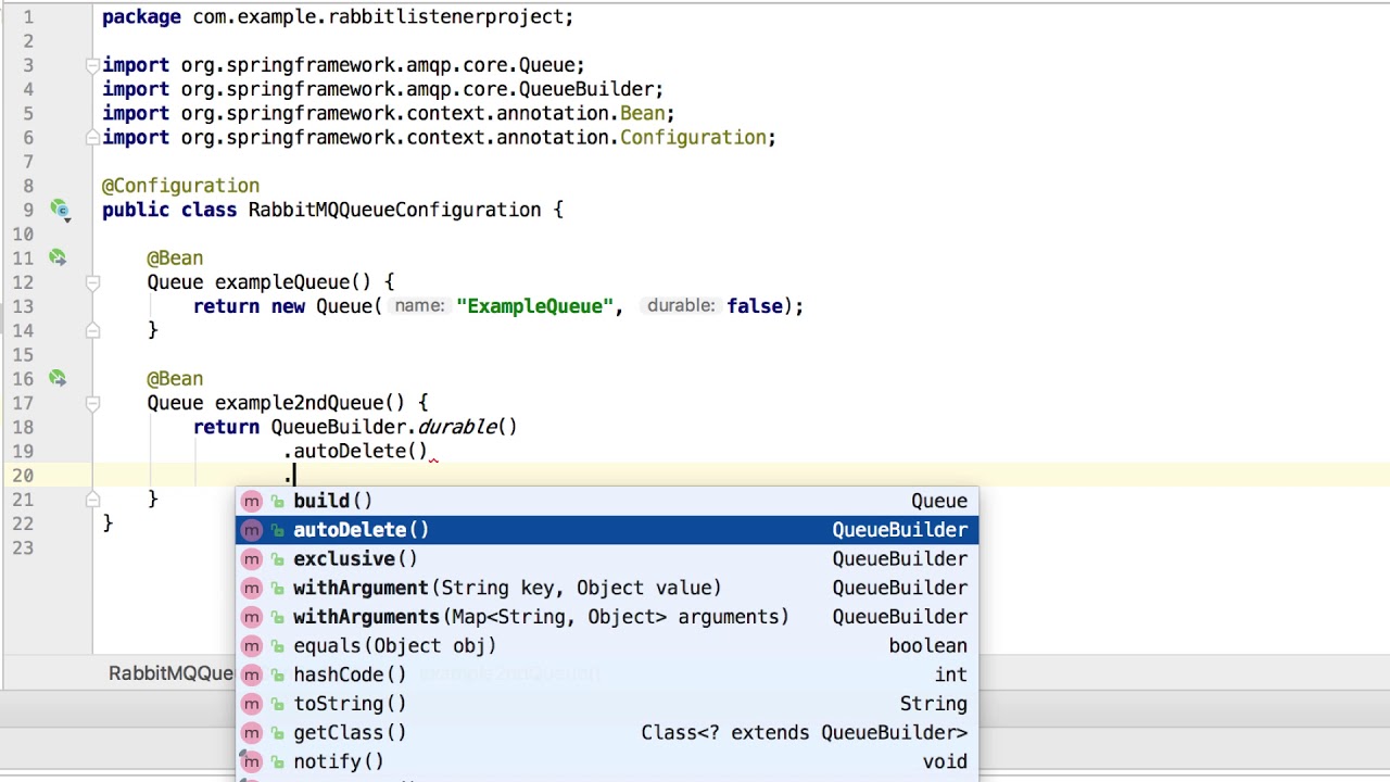 Queue Implementation With Java And Spring Amqp Youtube