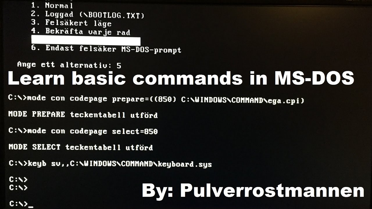 Learn Basic Commands In Ms Dos Youtube