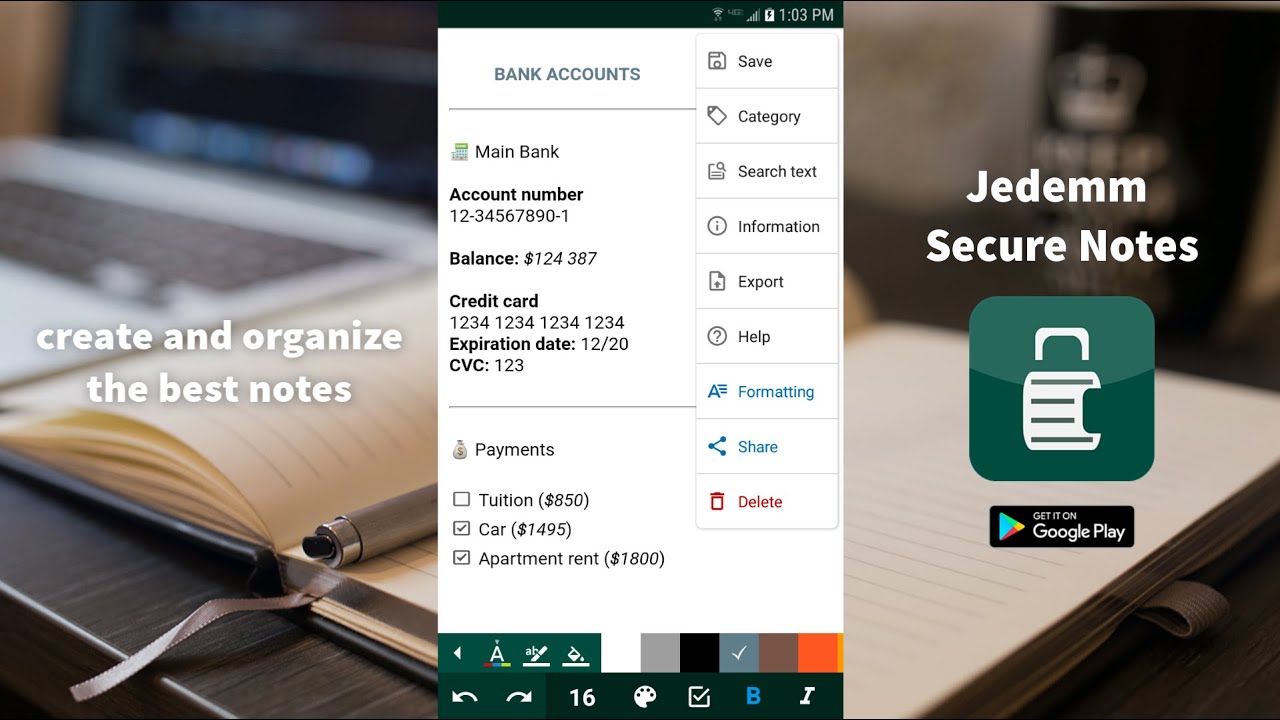 Secure Notes Private Notepad App V1 Youtube