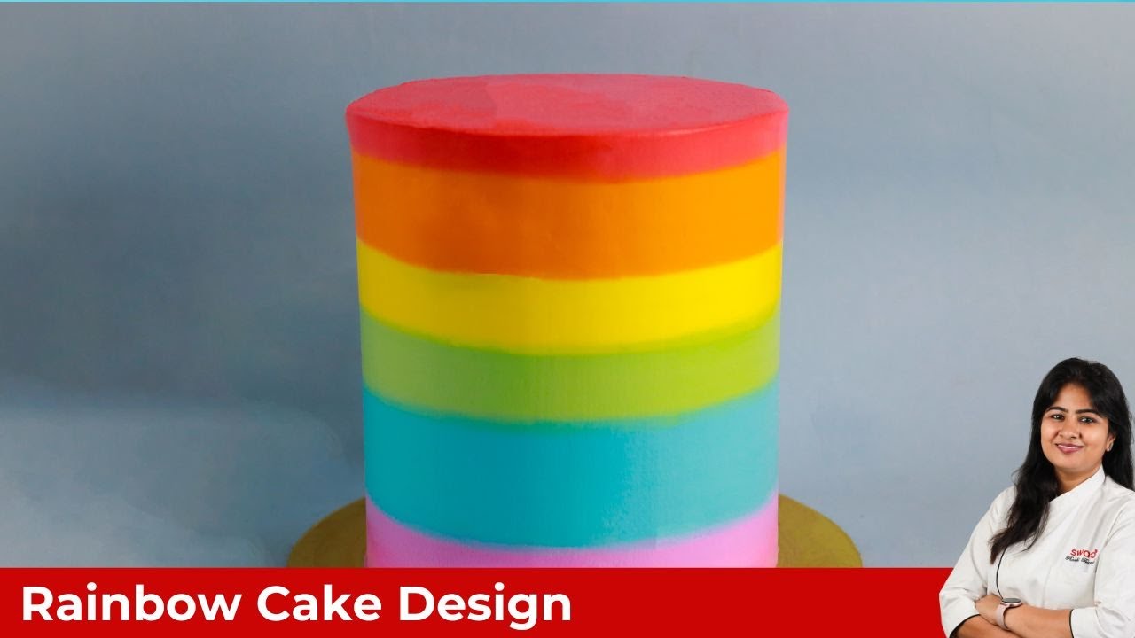 Easy Rainbow Cake Design Rainbow Cake Tutorial Trendy Cake Decor
