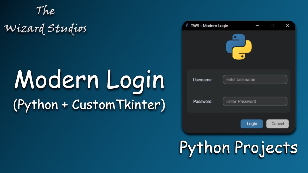 Python Modern Login Window Using Customtkinter Youtube