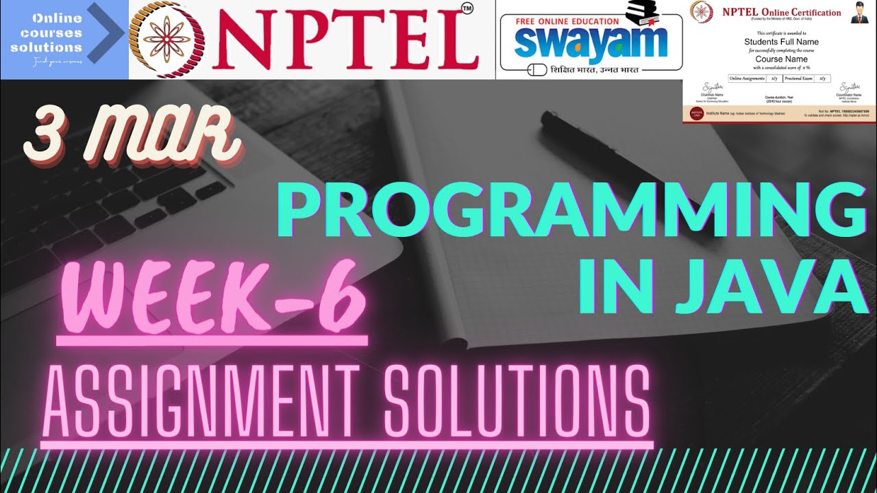 Nptel Programming In Java Week 6 Assignment Solutions Youtube