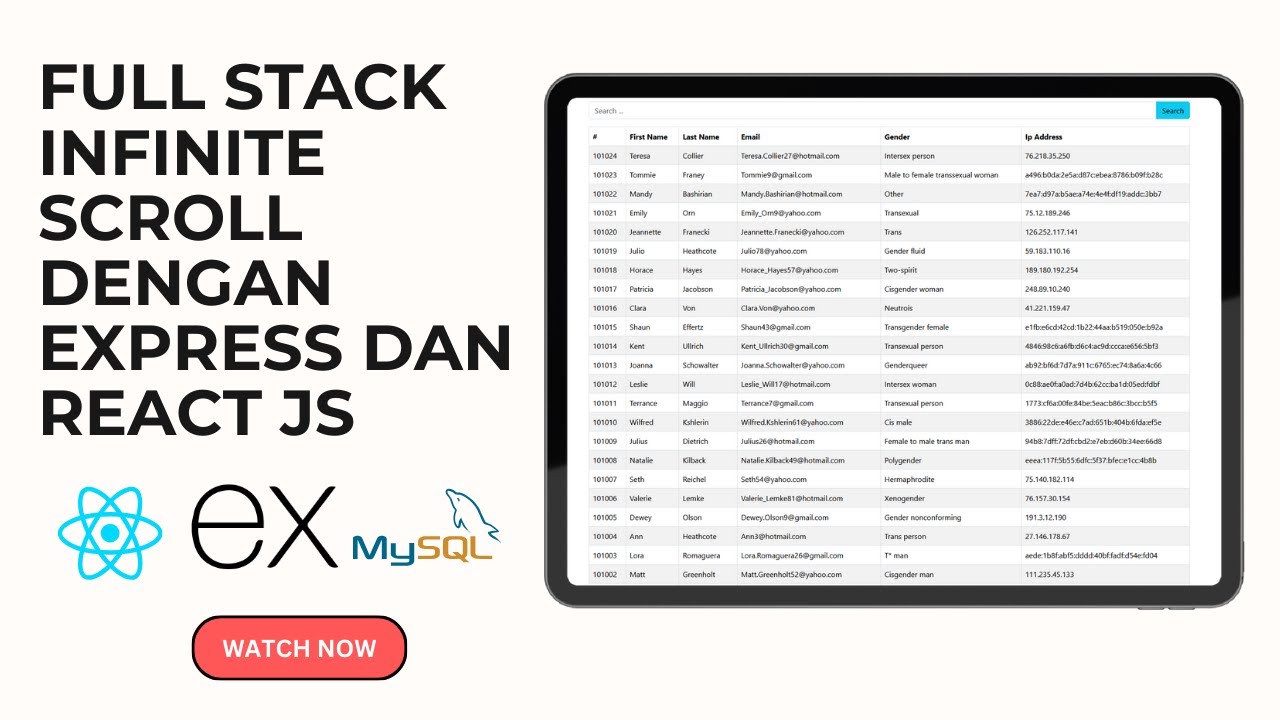 Full Stack Infinite Scroll Dengan Express Js Dan React Js Youtube