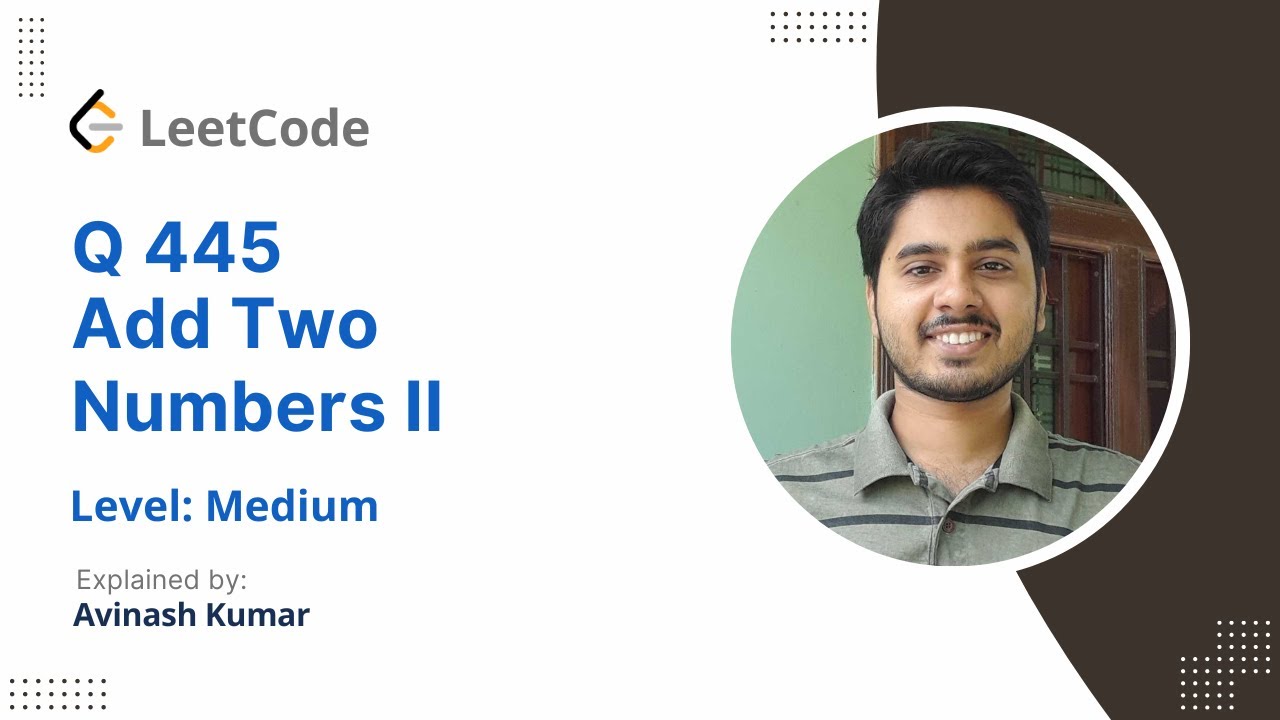 Add Two Numbers Ii Youtube