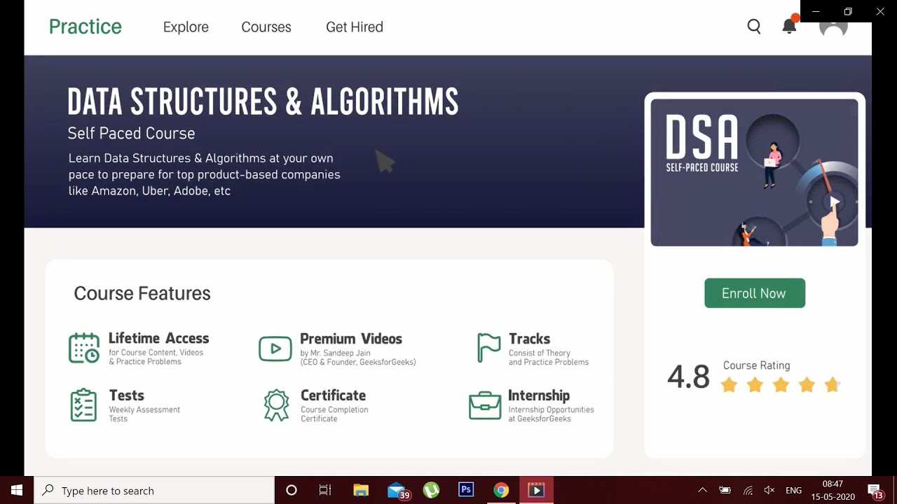 Dsa Self Paced Course Geeksforgeeks Youtube