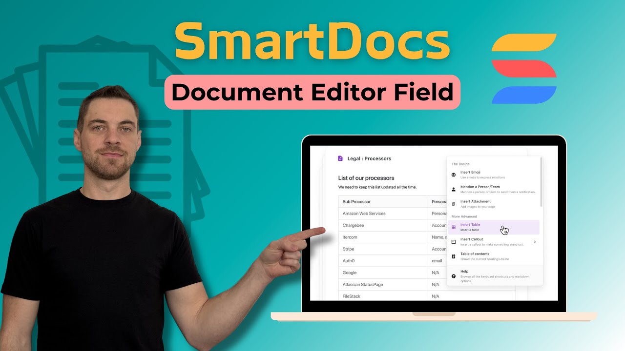 Smartsuite Smartdocs Built In Document Editor Youtube