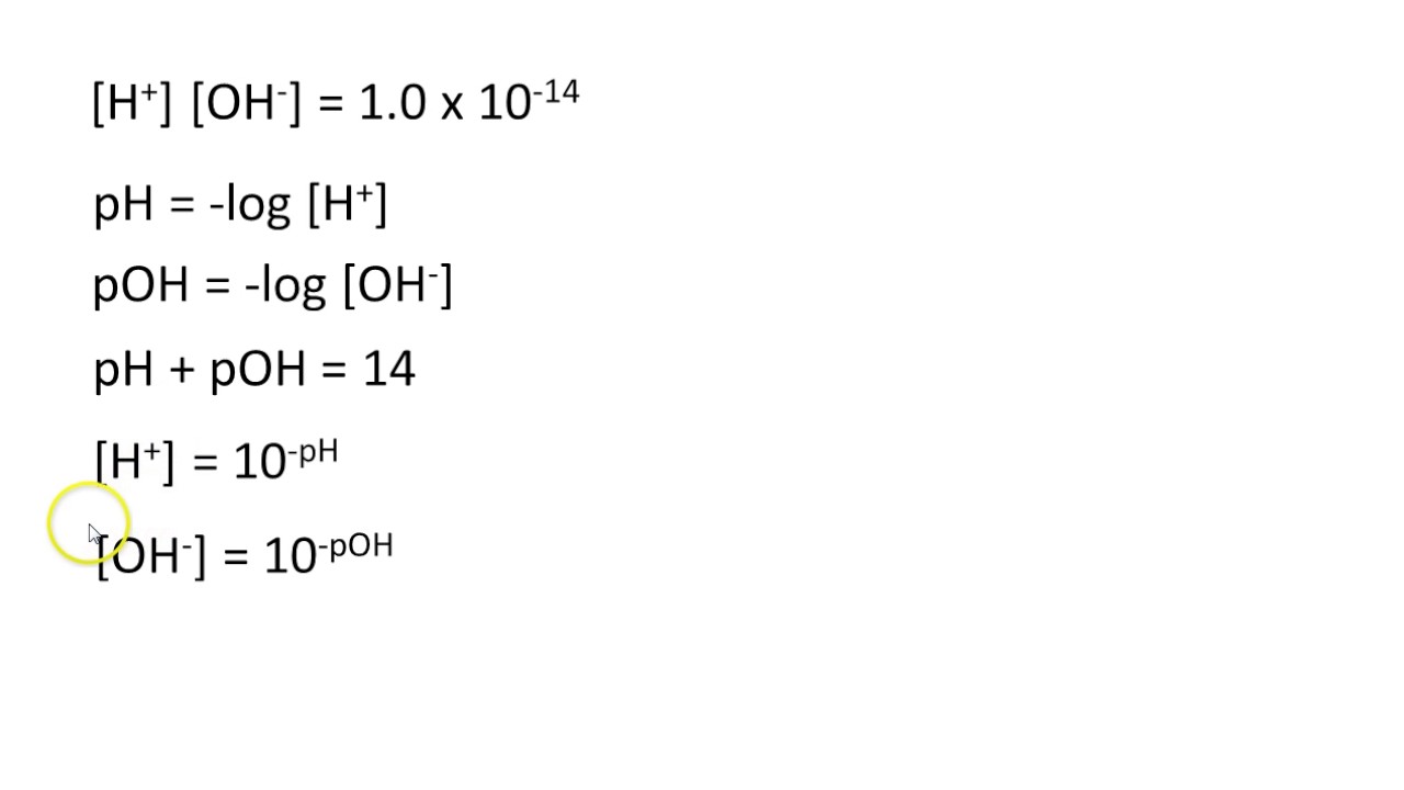 7 Ph And Poh Calculations Youtube