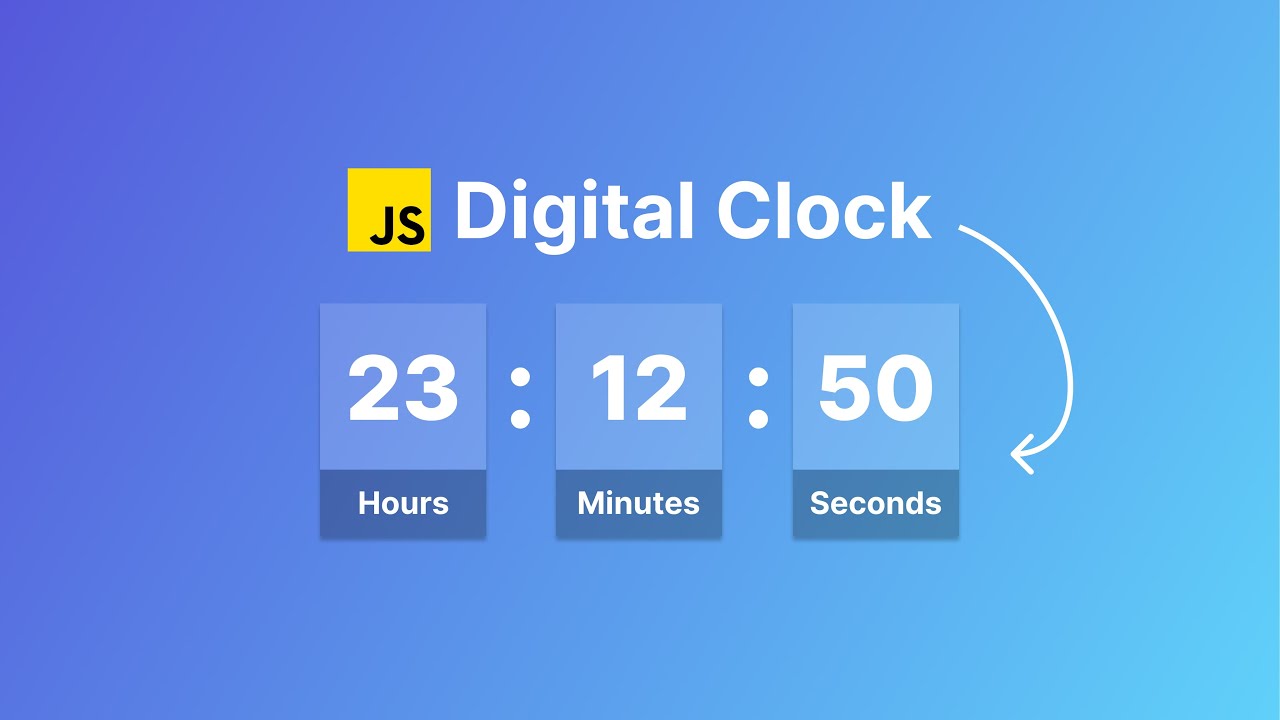 Digital Clock Html Css Javascript Youtube