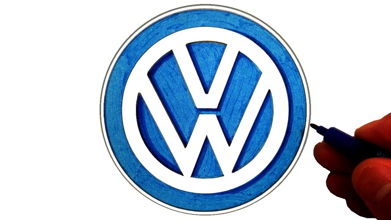 How To Draw The Volkswagen Logo Youtube
