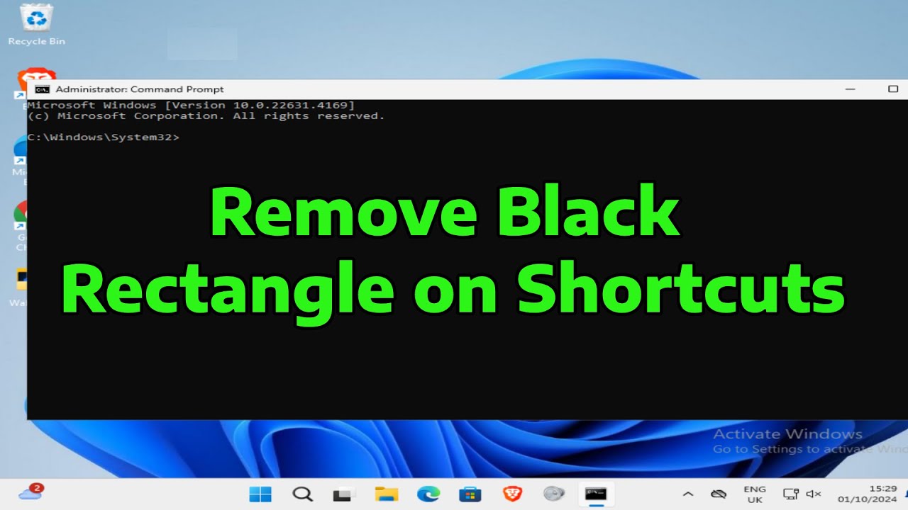 How To Remove Black Rectangle On Shortcuts In Windows Youtube