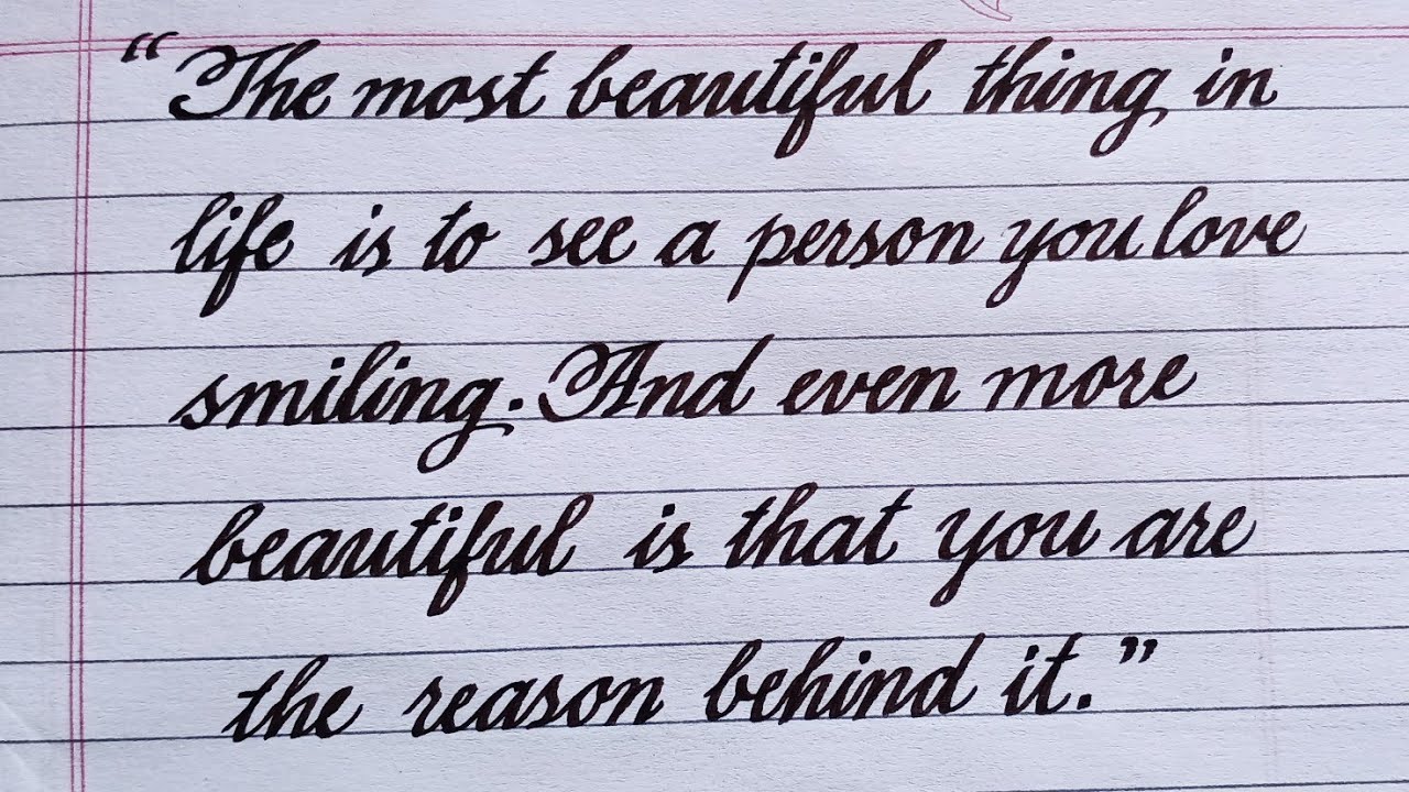 Writing Sentences In Cursive Beautiful Thoughts Handwriting