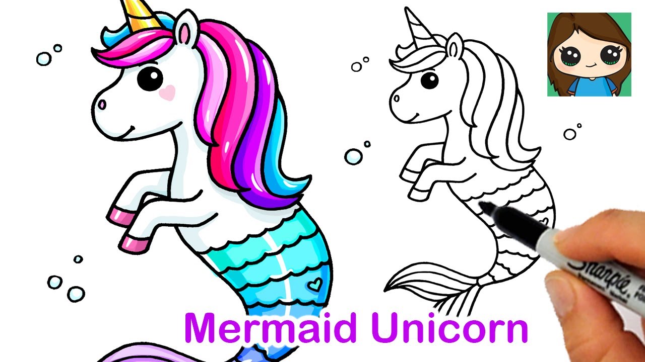 How To Draw A Mermaid Unicorn рџ њрџџ вђќв ђпёџрџ Mermicorn Youtube