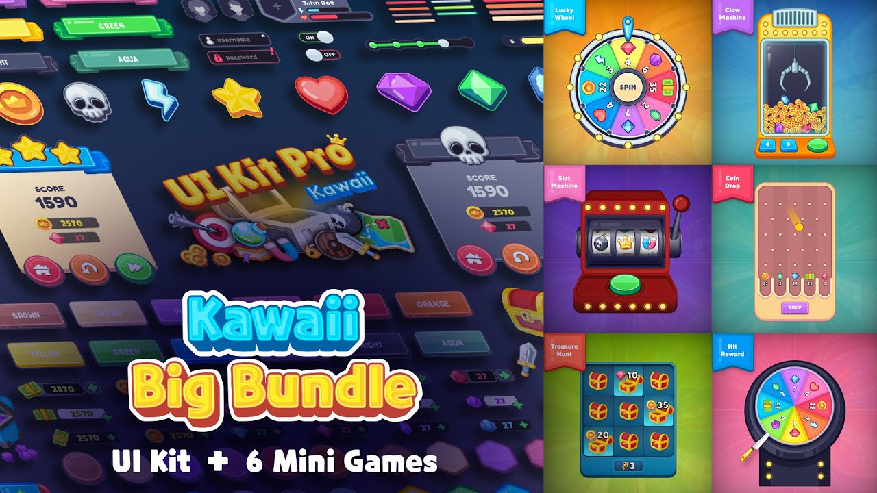 Unity Asset Store Gui Kawaii Big Bundle Youtube