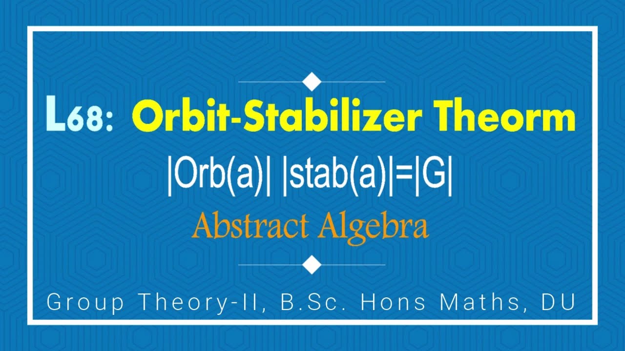 L68 Orbit Stabilizer Theorem Group Action Abstract Algebra