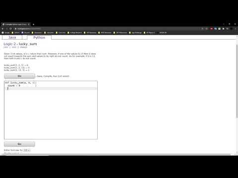 Logic 2 Lucky Sum Python Tutorial Codingbat Youtube