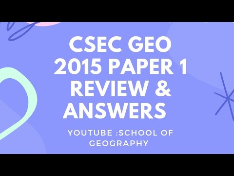 Csec Cxc Geography 2015 Paper 1 Review Answers Youtube