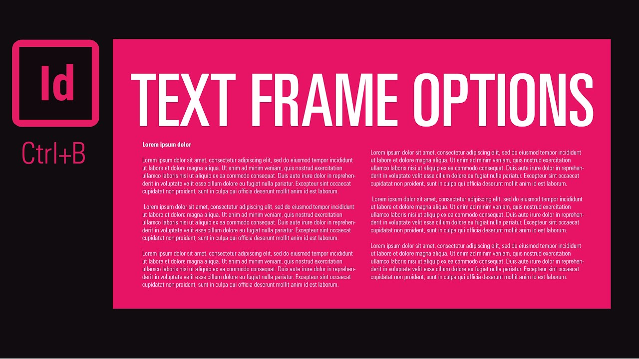 Indesign Text Frame Options Youtube