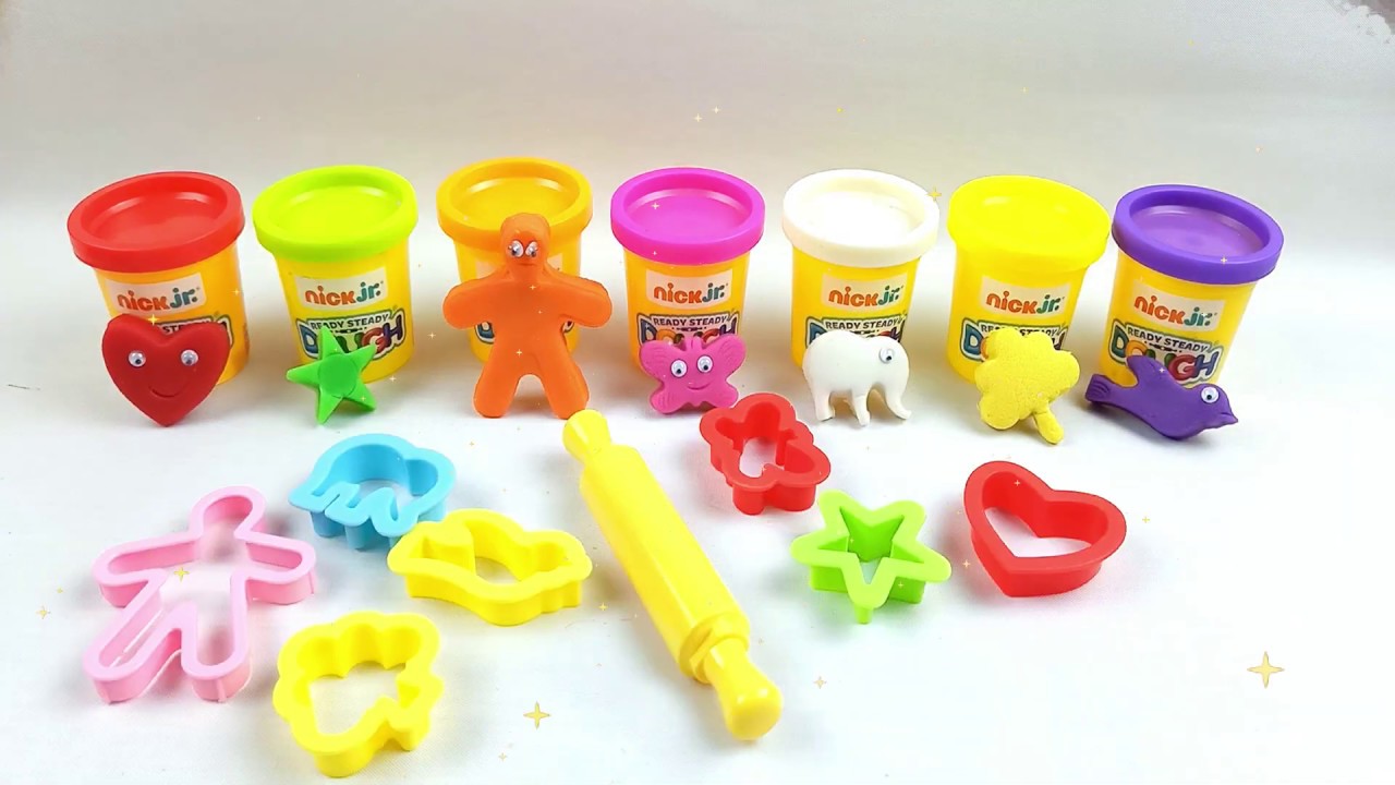 Learn Colors With 7 Color Play Doh Modelling Clay Molds Shapes
