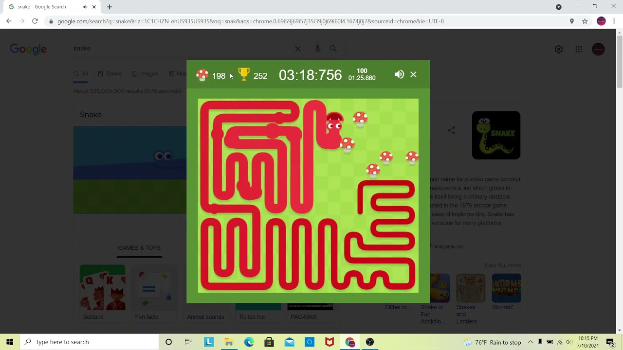 I Beat The Google Snake Speed Run World Record Standard Map 5 Apples