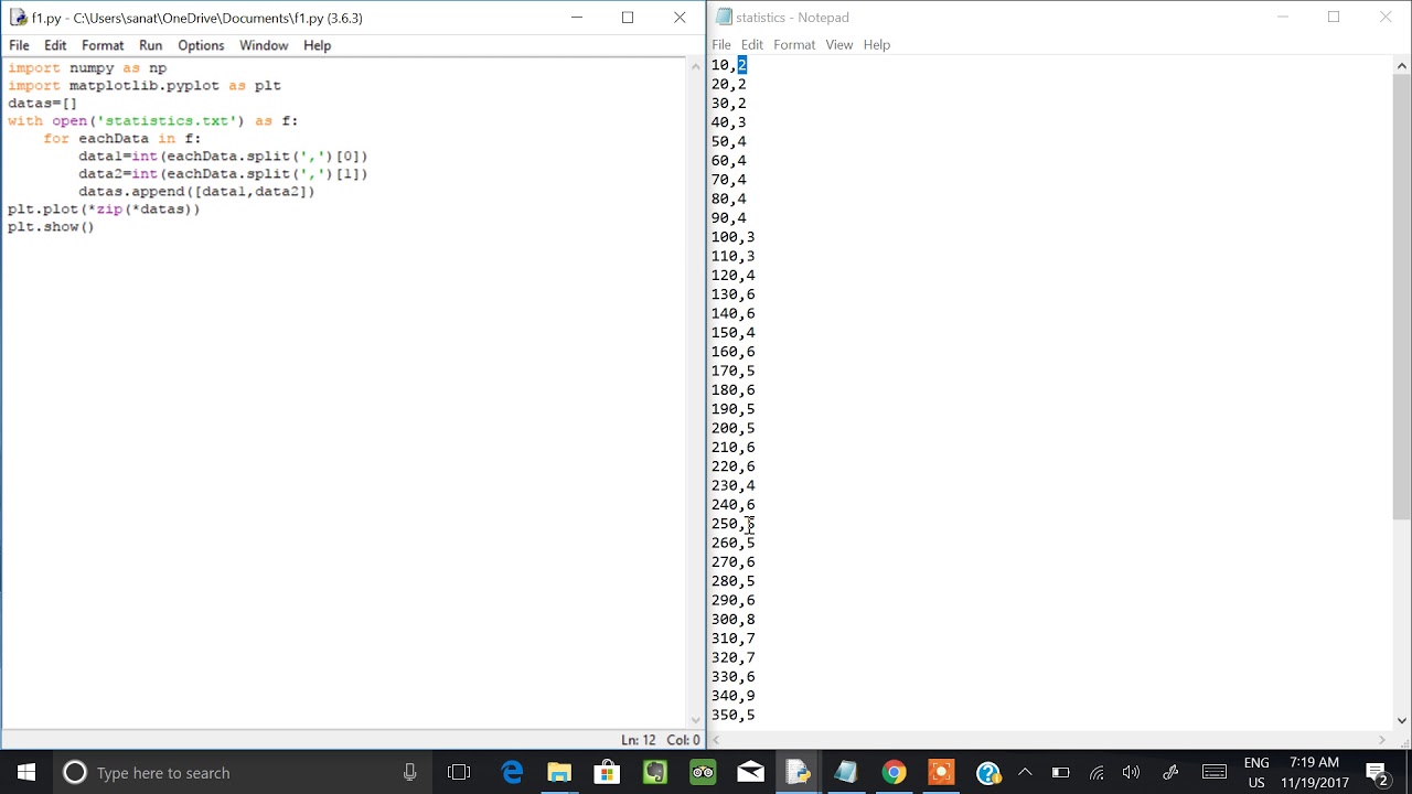 Plotting Graph Using Matplotlib In Python Youtube