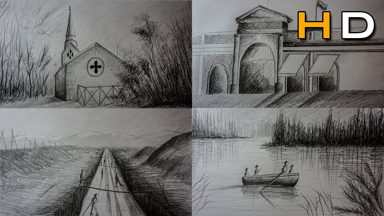 Pencil Sketch Landscape For Beginners Pencildrawing2019