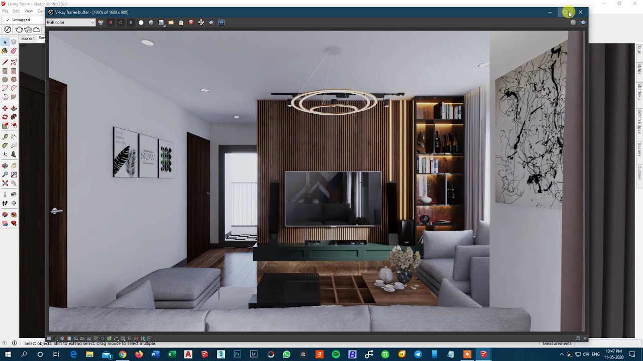 Interior Rendering Settings In Sketchup 2019 Vray Next Tutorial 23