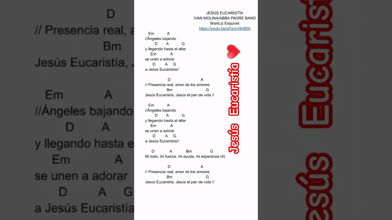Jesús Eucaristía Letra Con Acordes Chords Chordify