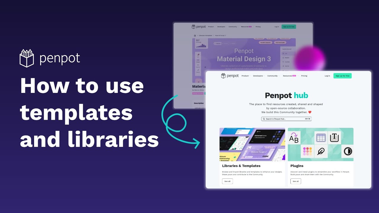 How To Use Penpot Templates And Libraries Youtube