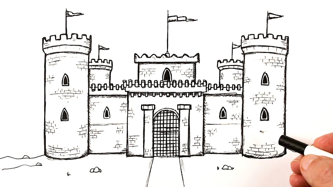 How To Draw A Castle Easy Drawing Castle Howtodrawcastle Youtube – eroppa