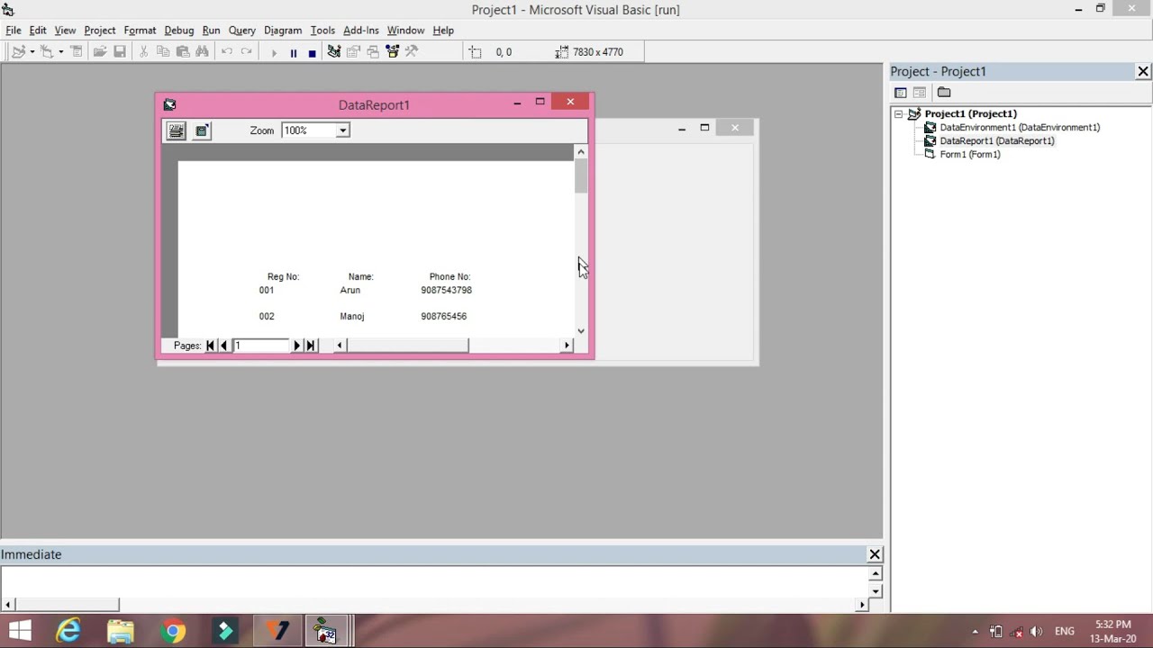 How To Data Report Create In Visual Basic 6 0 Youtube