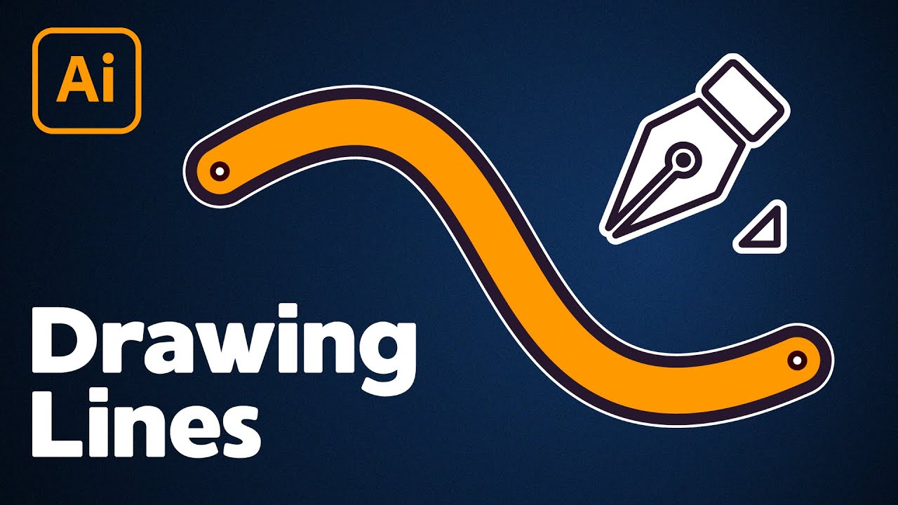 How To Draw A Line In Illustrator Youtube