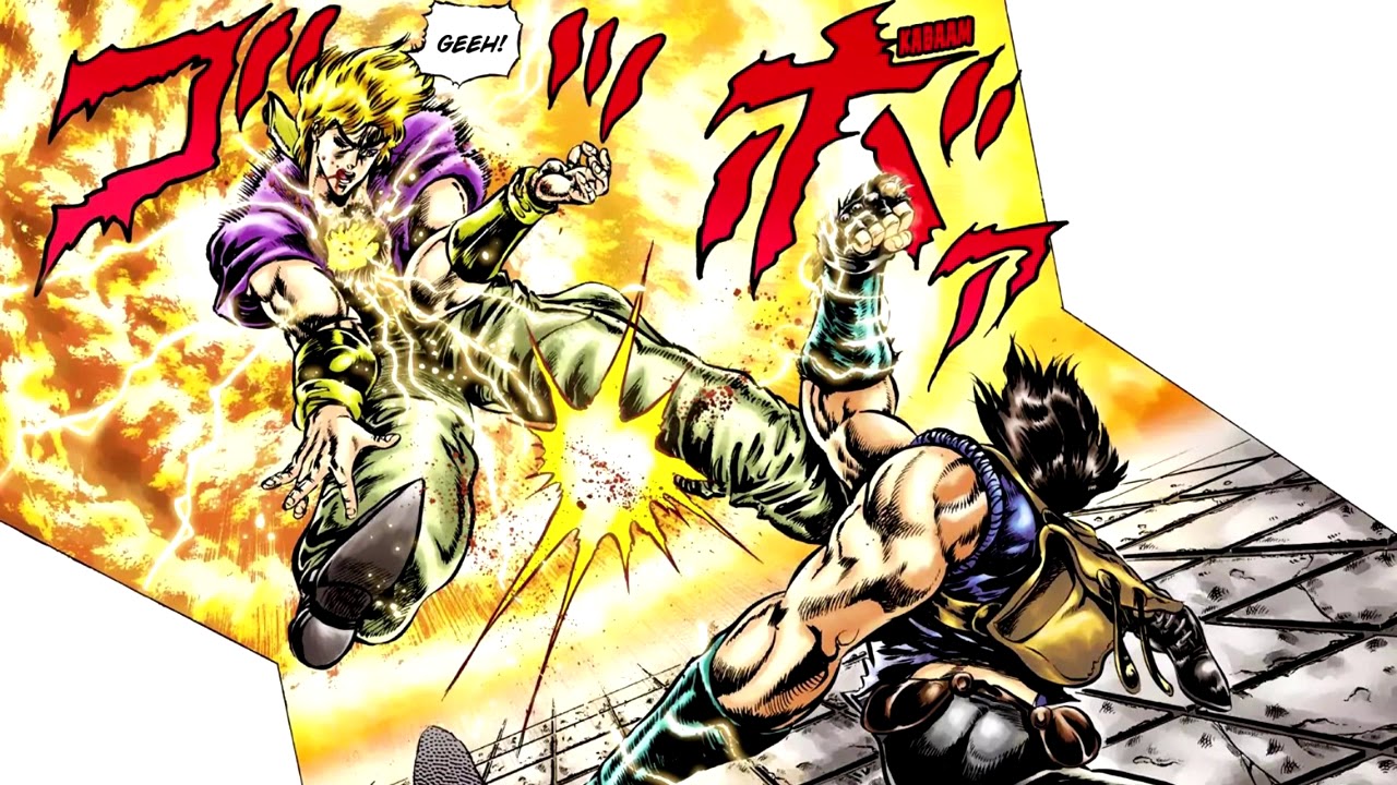 Jonathan Joestar Vs Dio Brando Manga Version With Anime Audio Youtube