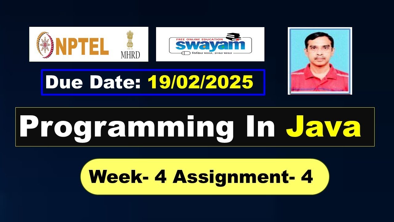 Programming In Java Week 4 Assignment Answers Solutions Nptel