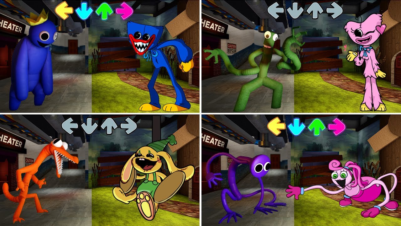 Fnf All Blue Characters Rainbow Friends Chapter 2 Vs Poppy Playtime ...