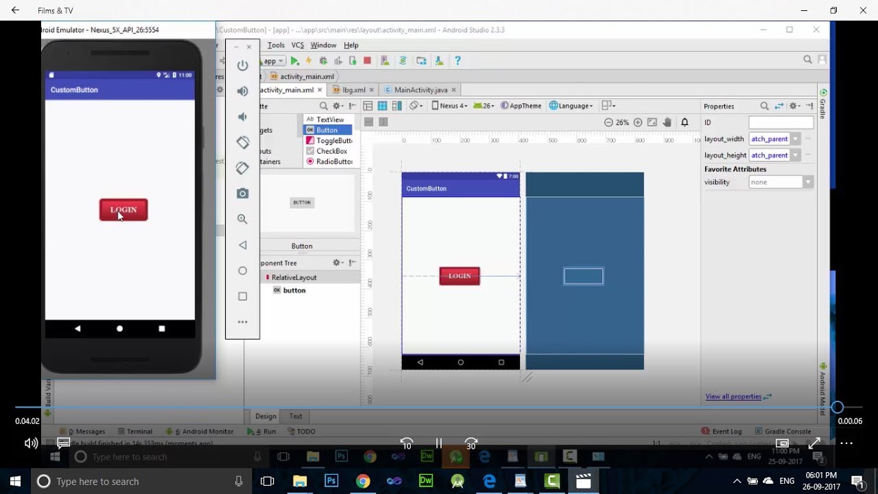 How To Create Custom Button In Android Studio Youtube