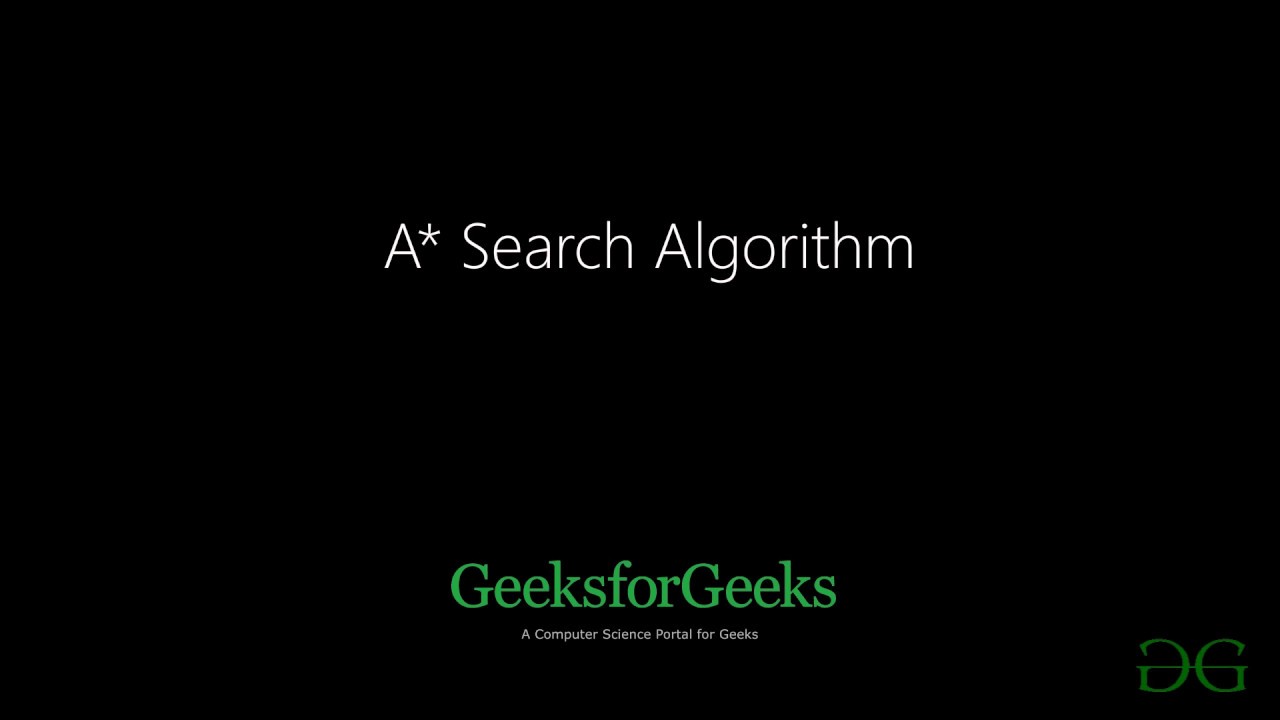 A Search Algorithm Geeksforgeeks Youtube