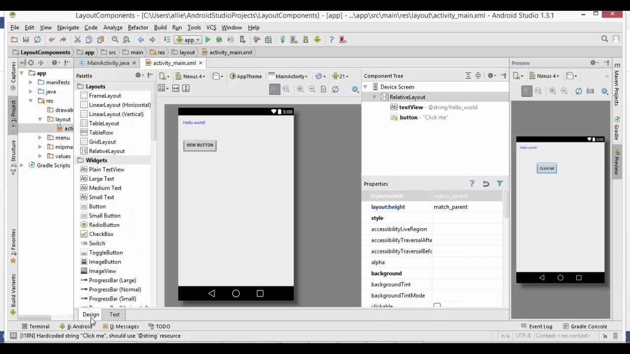 Android Java Programming Textview And Buttons Youtube