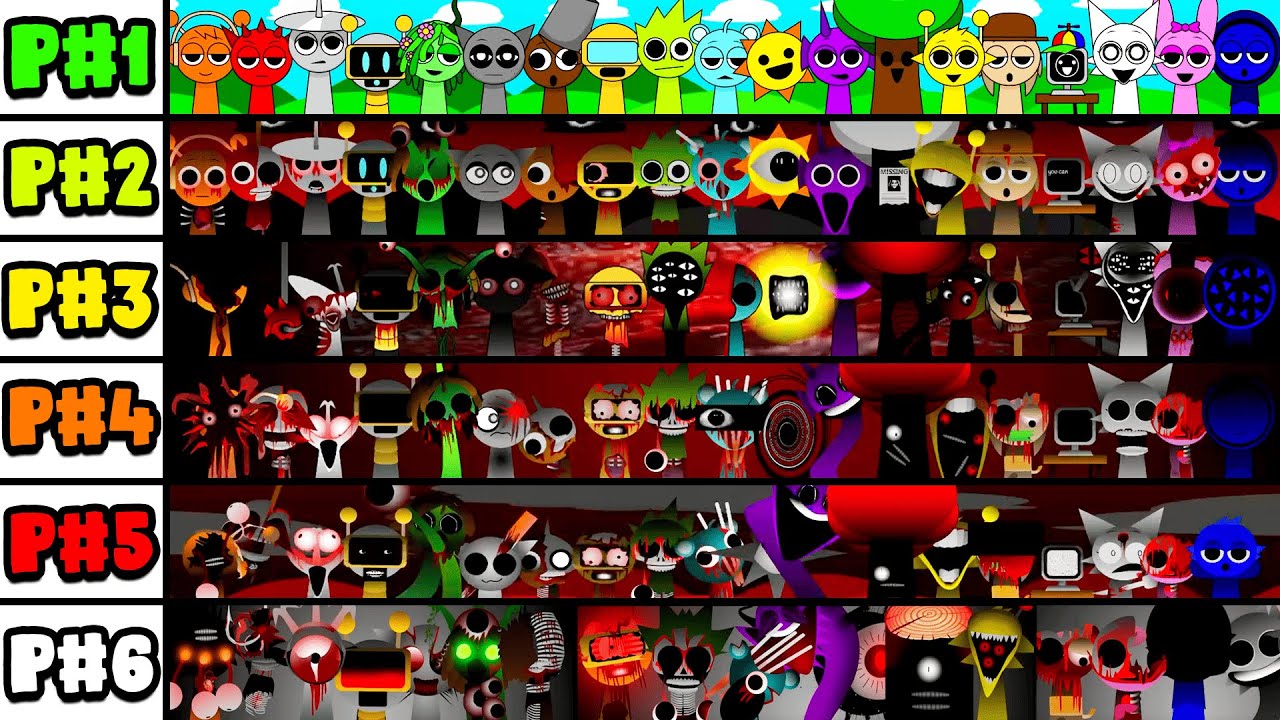 All Character Together In Incredibox Sprunki Phase 1 Vs Phase 2 Vs ...