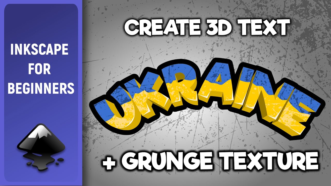 Create 3d Text Grunge Texture In Inkscape Tutorial For Beginners